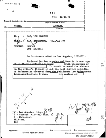 D. B. Cooper Identified: Letters and Documents – Zodiac Killer Identified